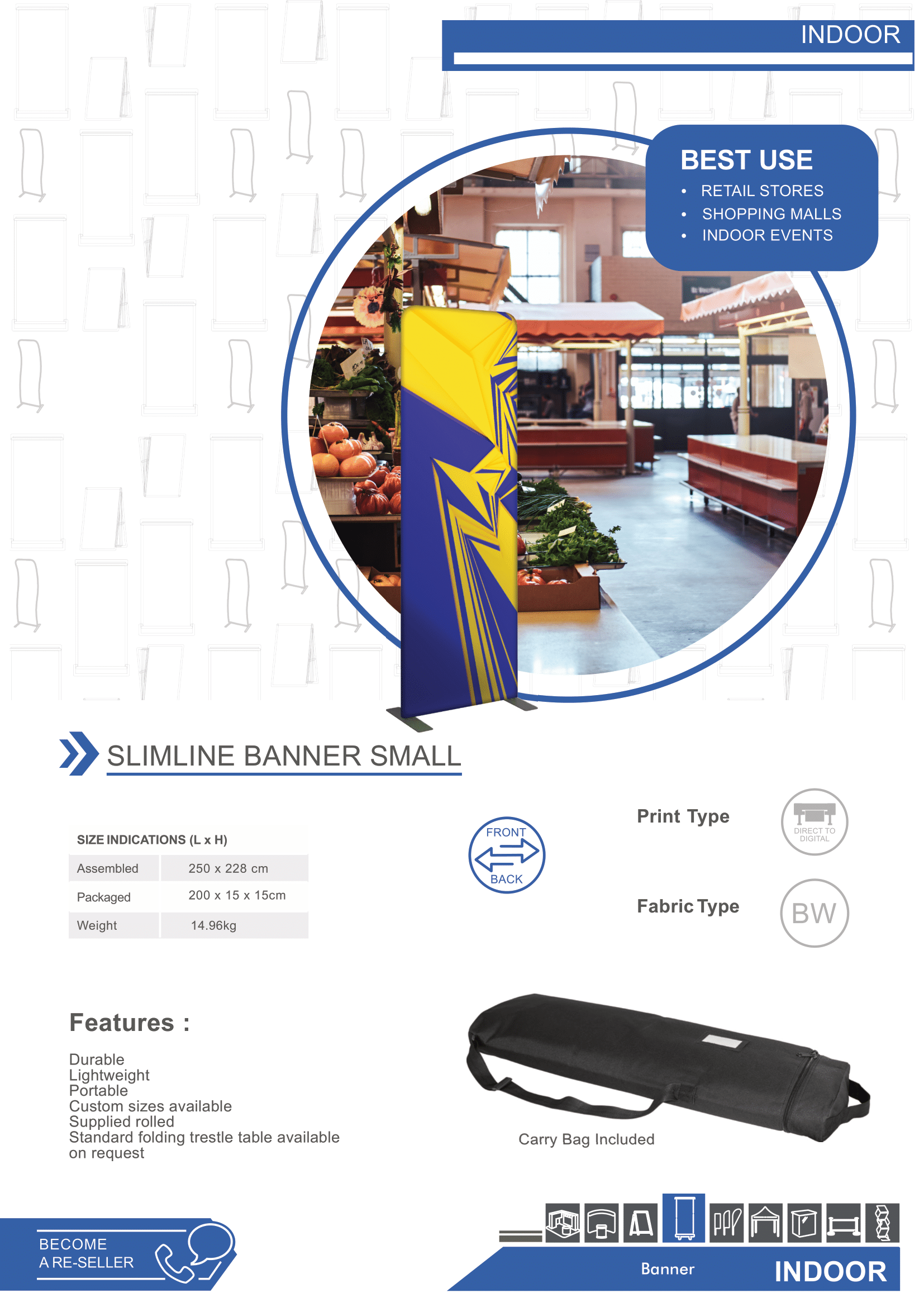 Slimline Bannerwall 0.8 x 2m